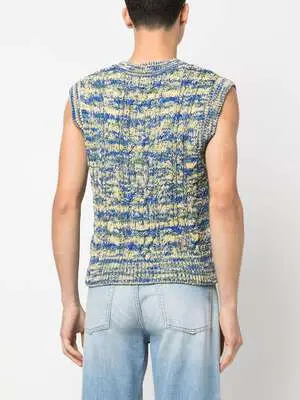 Andersson Bell Abstract Knit Vest - Blue