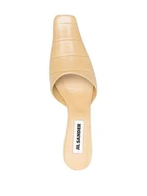 JIL SANDER 60mm Leather Crocodile Effect Mules