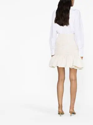 PATOU High-waisted Peplum Hem Skirt - Neutrals