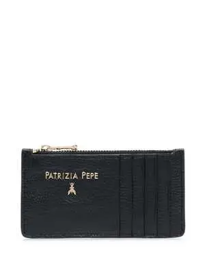Patrizia Pepe Logo-plaque Zip-up Purse - Black
