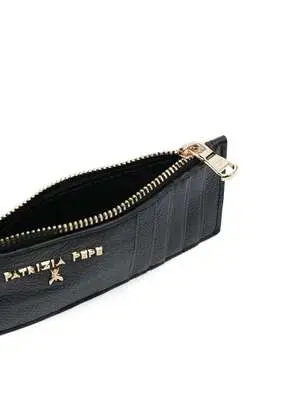Patrizia Pepe Logo-plaque Zip-up Purse - Black