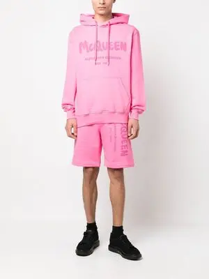 Alexander McQueen Graffiti-print Track Shorts - Pink