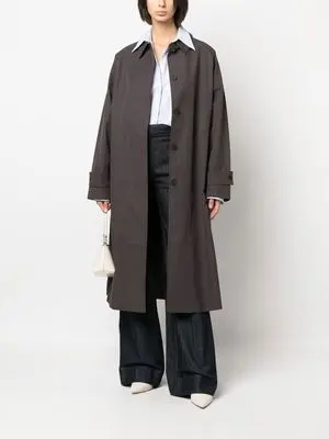 Studio Nicholson Holin Buttoned Raincoat - Brown