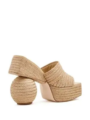 Cult Gaia Sculpted-heel Braided Raffia Espadrilles