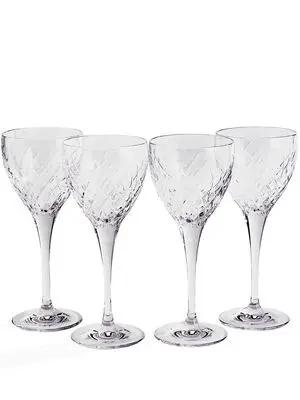 SOHO HOME Barwell Crystal Set Of Four Wine Glasses - Neutrals