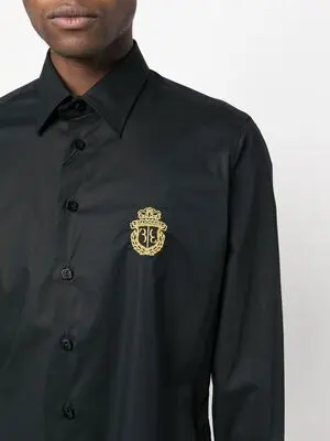 BILLIONAIRE Silver Cut Logo-print Shirt