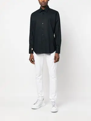 BILLIONAIRE Silver Cut Cotton Shirt