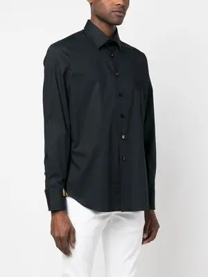 BILLIONAIRE Silver Cut Cotton Shirt