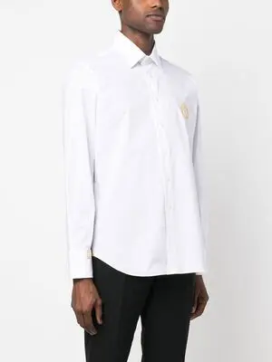 BILLIONAIRE Silver Cut Logo-print Shirt - White
