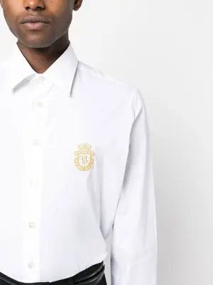 BILLIONAIRE Silver Cut Logo-print Shirt - White