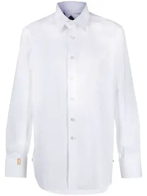 BILLIONAIRE Silver Cut Shirt - White