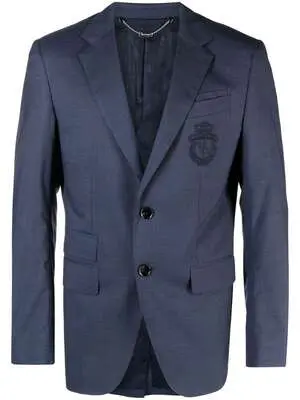 BILLIONAIRE Crest-motif Single-breasted Blazer - Blue
