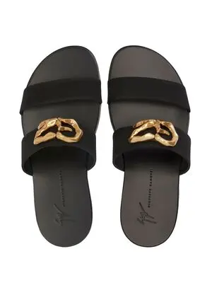 GIUSEPPE ZANOTTI Gregorie Logo-plaque Sandals - Black