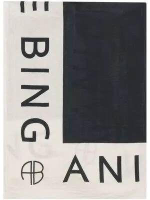 ANINE BING Praia Logo-print Sarong - Black