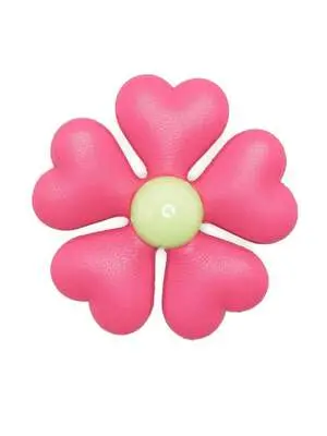Moschino Leather Flower Brooch - Pink