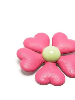 Moschino Leather Flower Brooch