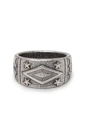 NIALAYA JEWELRY Engraved Vintage-style Ring - Silver