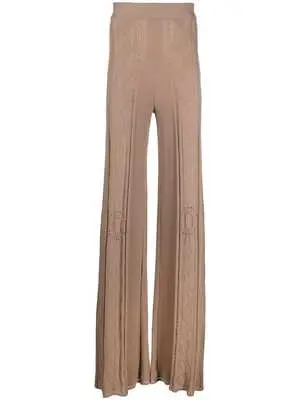 MARINE SERRE Pointelle Knit Flared Trousers