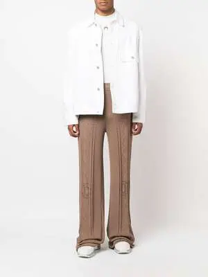 MARINE SERRE Pointelle Knit Flared Trousers