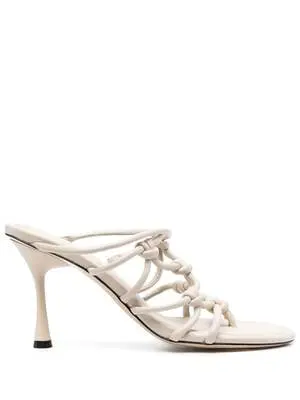 Studio Amelia Strappy 95mm Leather Sandals - Neutrals