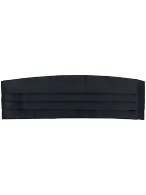 Corneliani Satin-finish Pleated Cummerbund - Blue