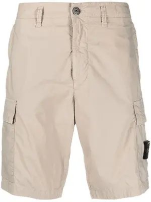 Stone Island Parachute Canvas Knee-length Shorts - Neutrals