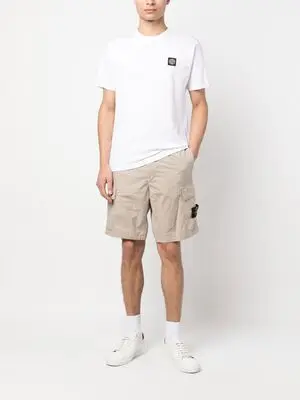 Stone Island Parachute Canvas Knee-length Shorts - Neutrals