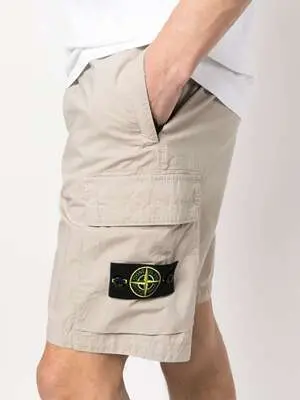 Stone Island Parachute Canvas Knee-length Shorts - Neutrals