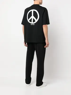COUNTY OF MILAN Peace-logo Short-sleeve T-shirt - Black