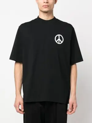 COUNTY OF MILAN Peace-logo Short-sleeve T-shirt - Black