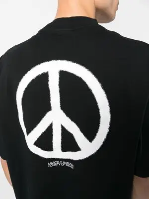 COUNTY OF MILAN Peace-logo Short-sleeve T-shirt - Black