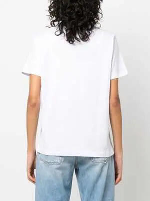 MSGM Logo-print Glitter T-shirt - White