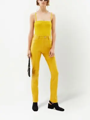 COURREGES Logo Ribbed-knit Top