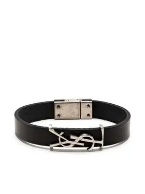 Saint Laurent Cassandre Logo Bracelet - Black
