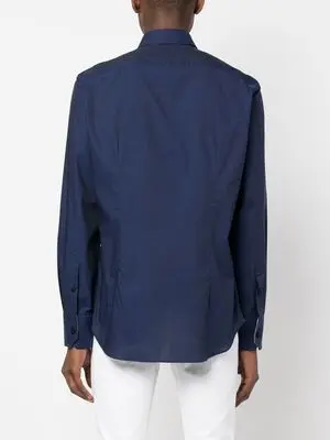 BILLIONAIRE Silver Cut Logo-print Shirt - Blue