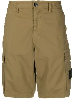 Stone Island Logo Patch Bermuda Shorts - Brown