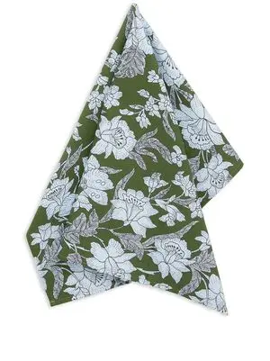 La DoubleJ Lilium-print Cotton Tea Towel - Green