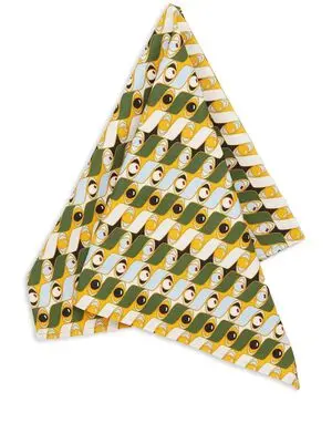 La DoubleJ Third Eye-print Cotton Tea Towel - Green