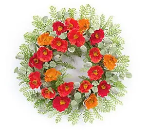 MELROSE Poppy Wreath 18.5d Polyester - One-color