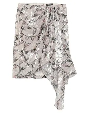 Isabel Marant Mini Silk Lurex Asymmetric Skirt - Light Grey
