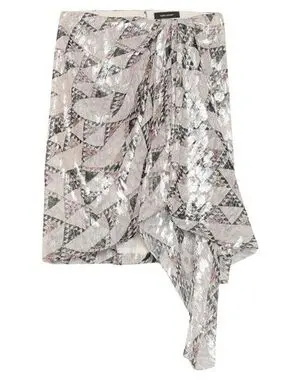 Isabel Marant Mini Silk Lurex Asymmetric Skirt - Light Grey
