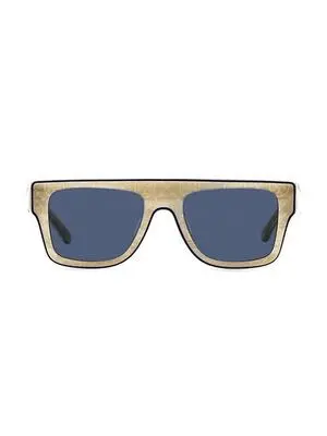 Tory Burch 52mm Rectangular Sunglasses Navy