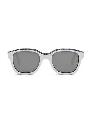 Fendi Square 51mm Acetate Sunglasses - Ivory Smoke