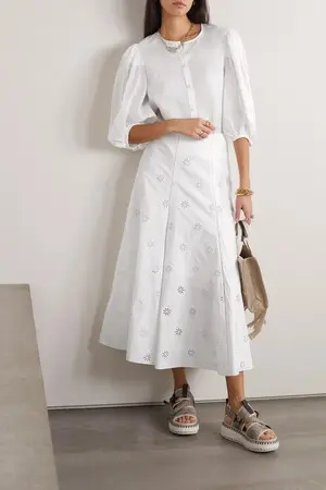 Chloé Cotton-voile Midi Skirt