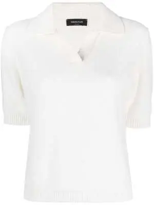 Fabiana Filippi Sequin-embellished Knitted Polo Top - White