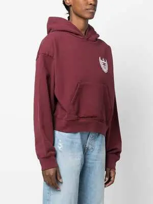 Sporty & Rich Logo-print Cropped Hoodie