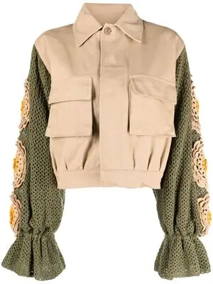 TU LIZÉ Tu Lize Knit-sleeve Cropped Jacket