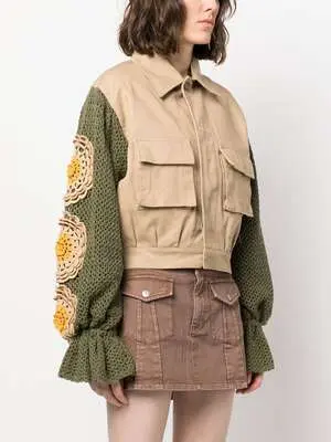TU LIZÉ Tu Lize Knit-sleeve Cropped Jacket