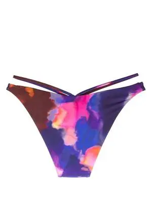 Simkhai Emmalynn Watercolour Bikini Bottom - Blue