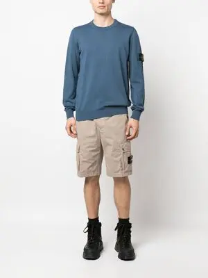 Stone Island Logo-patch Crew Neck Sweatshirt - Blue